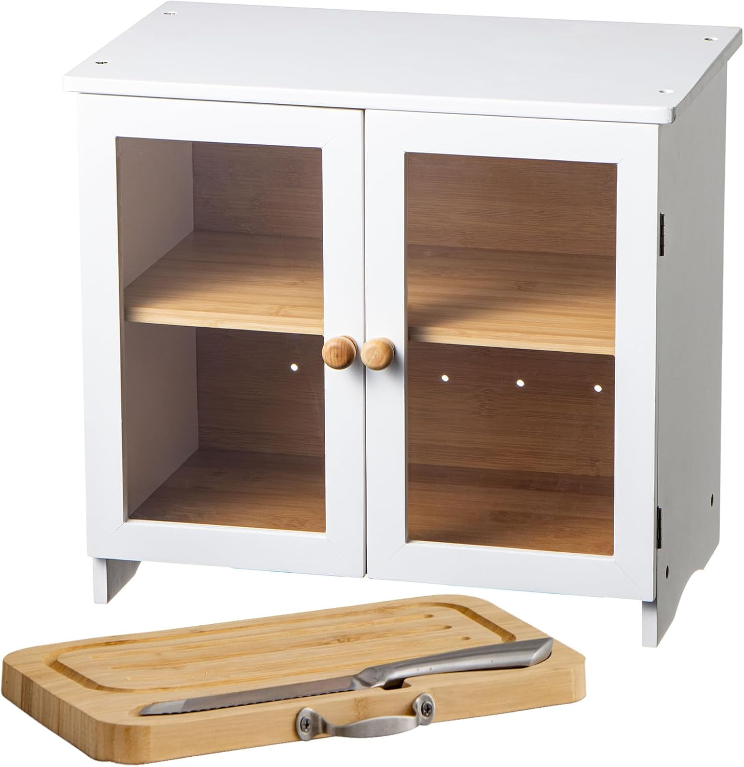 mkoijnbh Large White Bread Box For Kitchen Countertop, Comes With Thick ...