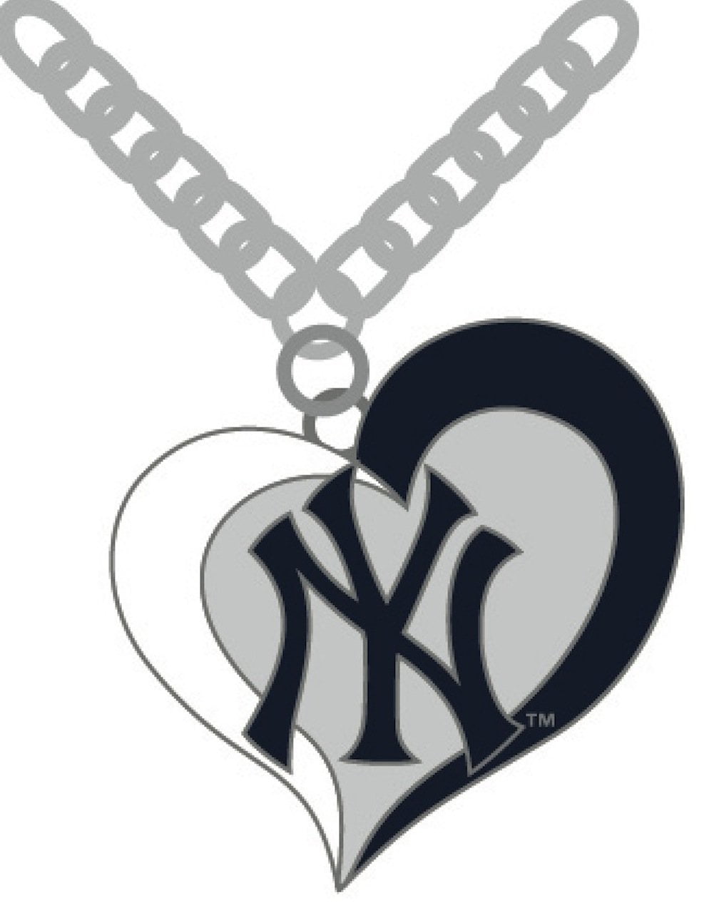 mlb baseball swirl heart necklace pick your team - Walmart.com