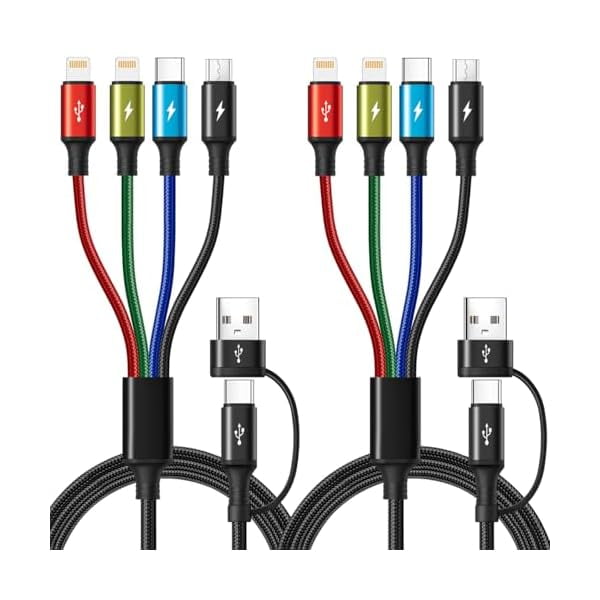 mlp001 6 in 1 Multiple Charging Cable, 2Pack 6Ft Multi Chargers Cord ...