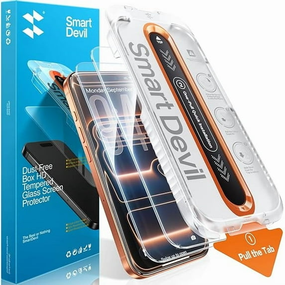 mlp001 SMARTDEVIL 2 Pack Screen Protector for iPhone 17 Pro Max, 9H ...