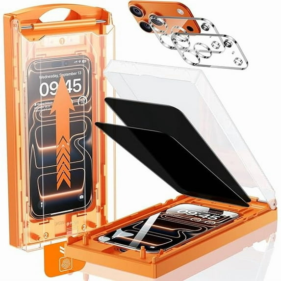 mlp001 TOP 9H+ Glass 2+2 Packs for iPhone 17 Pro Max Privacy Screen ...