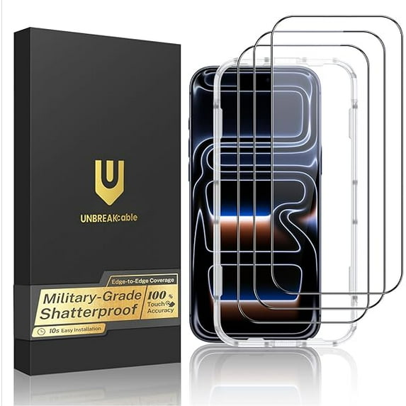 mlp001 for iPhone 17 Pro Screen Protector, 3-Pack Full Coverage ...