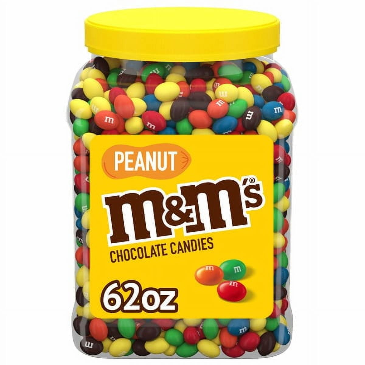 M&M's Peanut Chocolate Candy Bulk Jar, 62oz - Fun, Colorful, Delicious ...