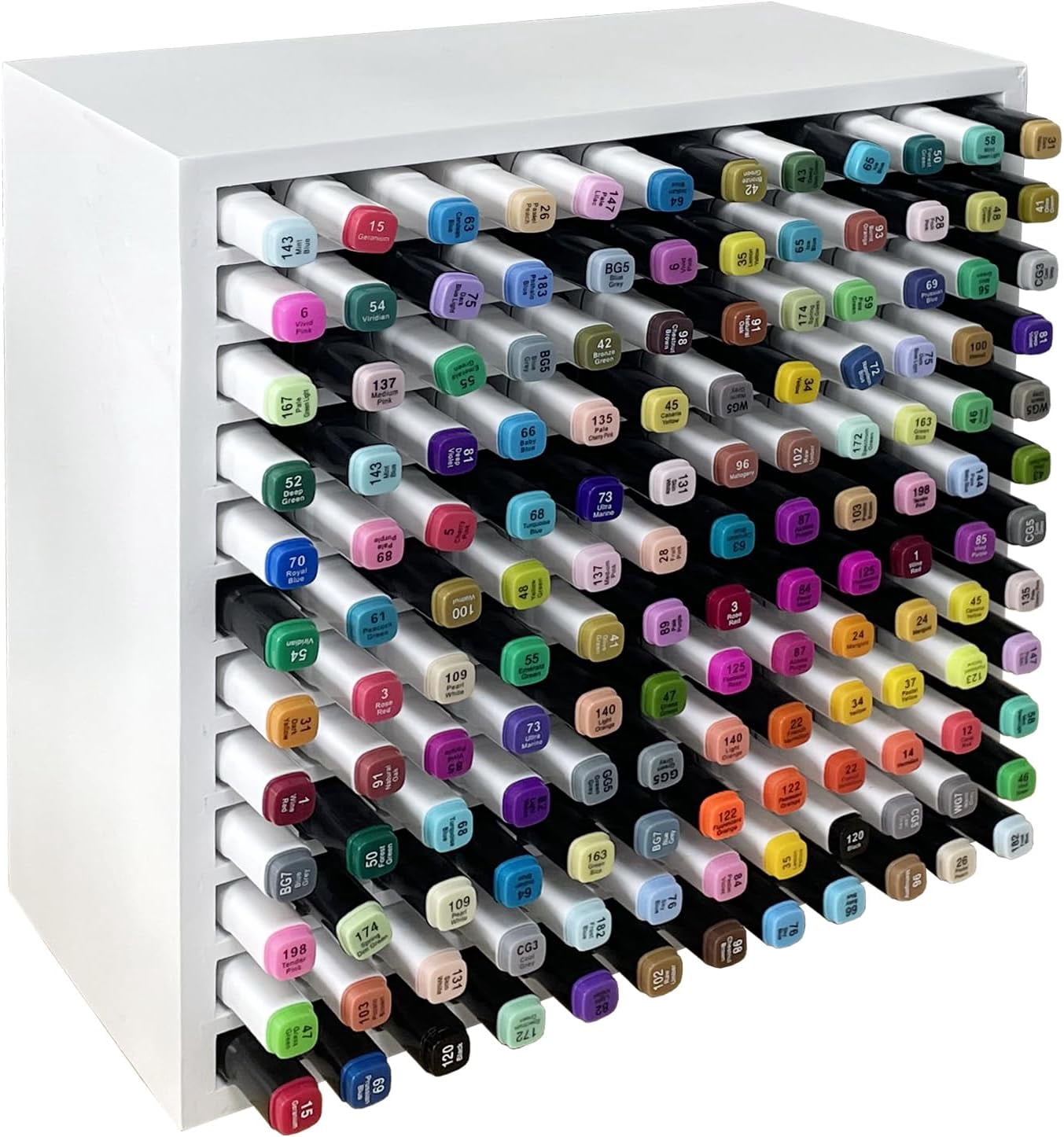 mncxzsdf Marker Organizer for 144 Markers Bamboo Art Supply Storage ...