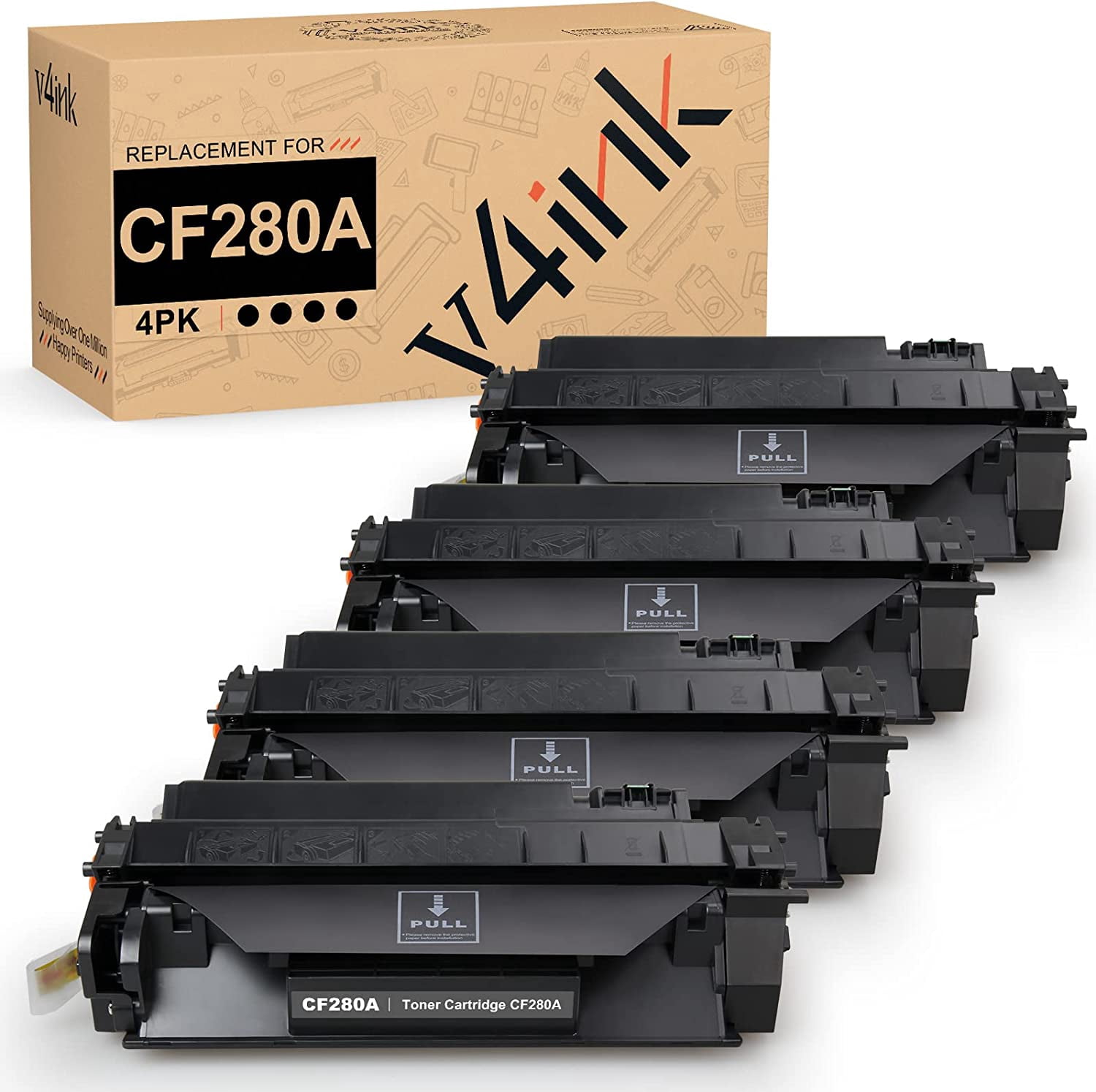 mncxzsdf v4ink 4PK Compatible Toner Cartridge Replacement for 80A ...