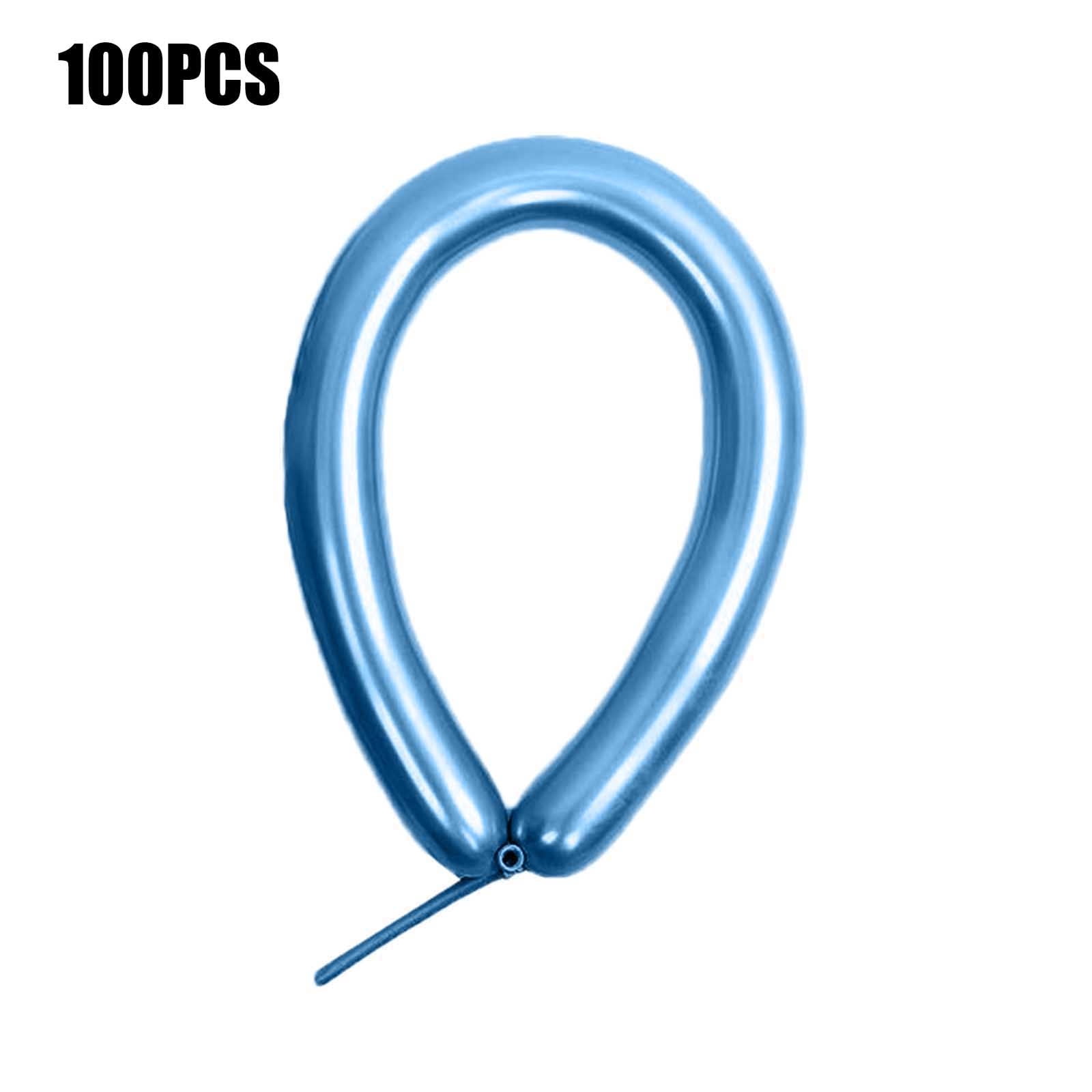 mnjin 100 pcs metallic 260 long balloons kit with pump shiny latex ...