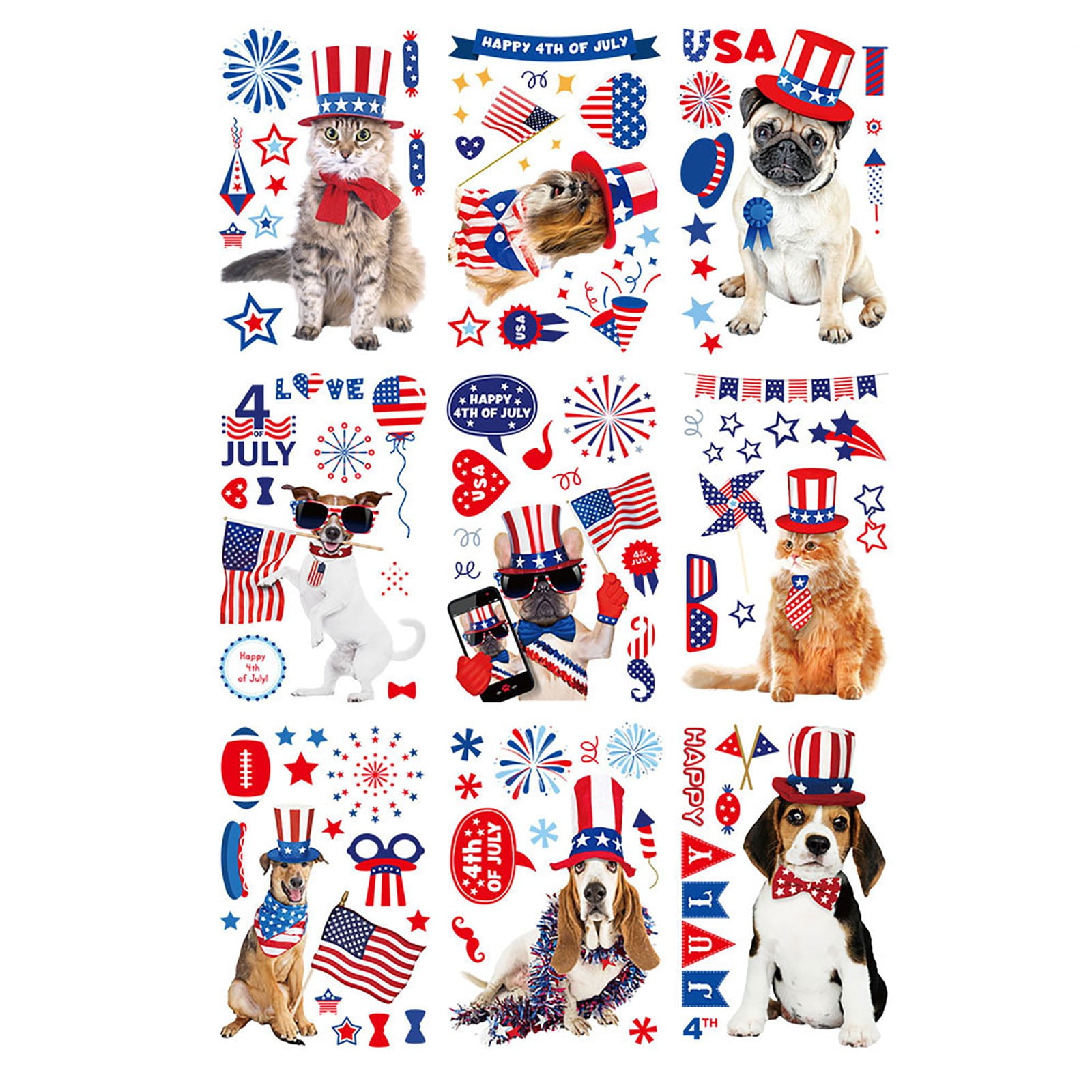 mnjin 4th of july window clings patriotic window stickers american flag ...