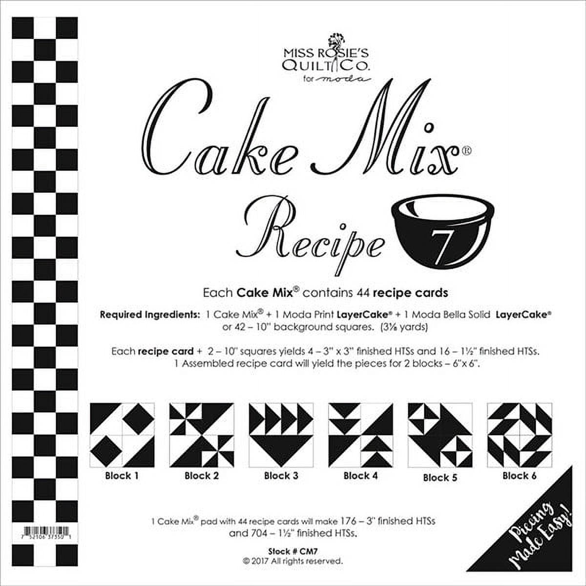 moda cake mix recipe #7 ~44 recipe cards will make 176 3" hst & 704 1 1 ...