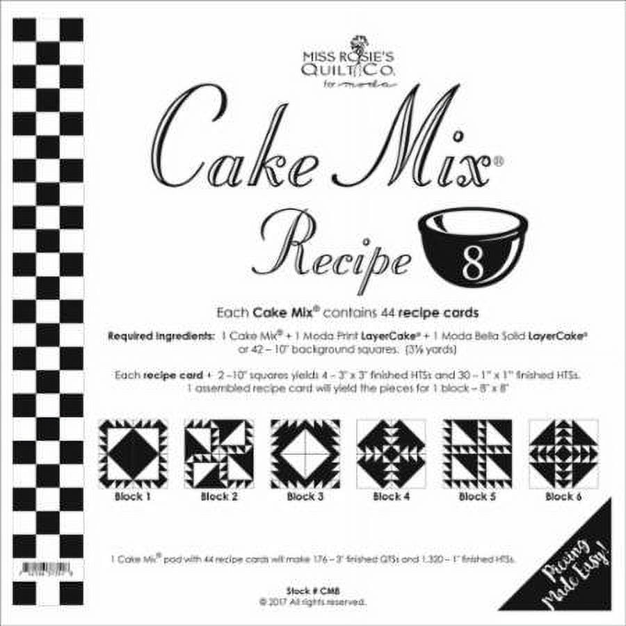 moda cake mix recipe #8 ~44 recipe cards will make 176 3" fin qst ...