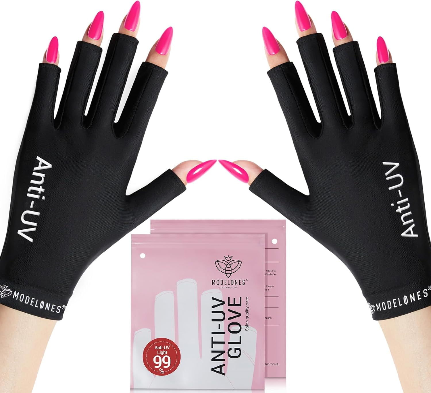 modelones UV Gloves for Nails, Professional UPF99+ UV Protection Gloves ...
