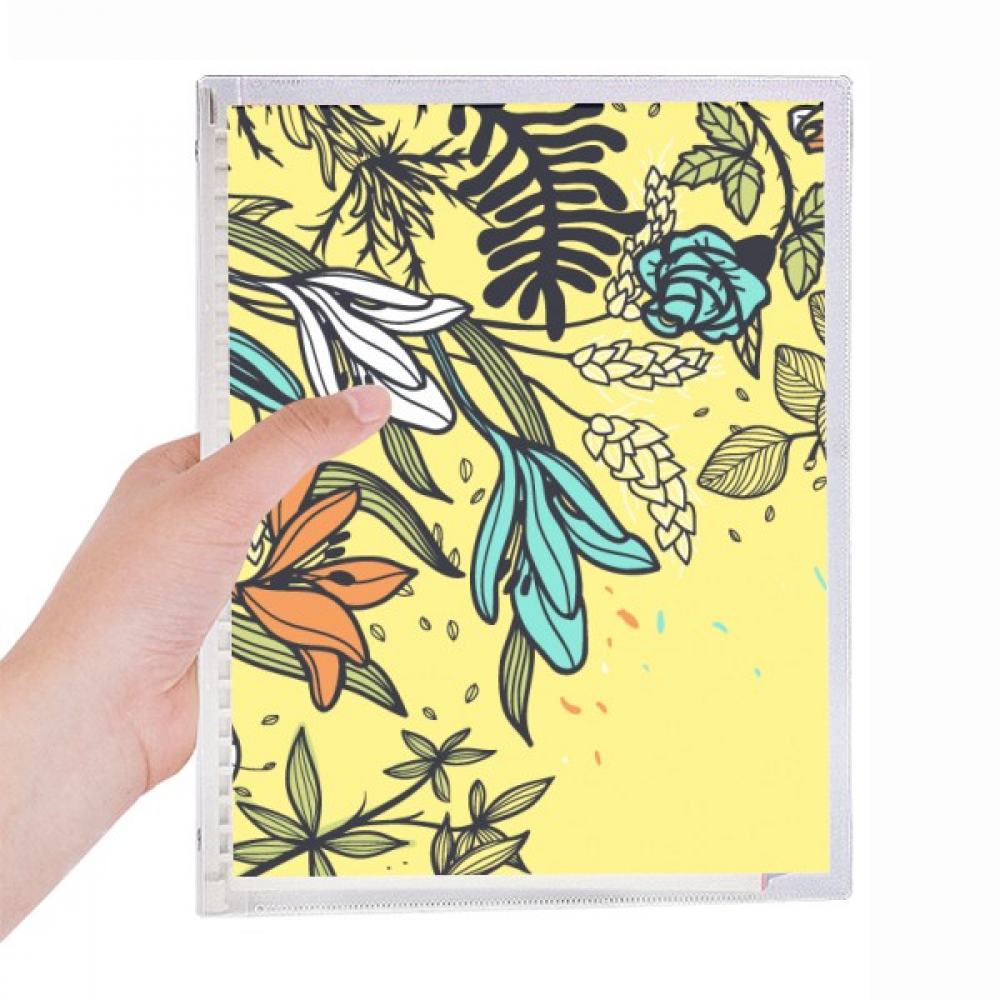 modern art lily flowers s drawing notebook loose diary refillable ...