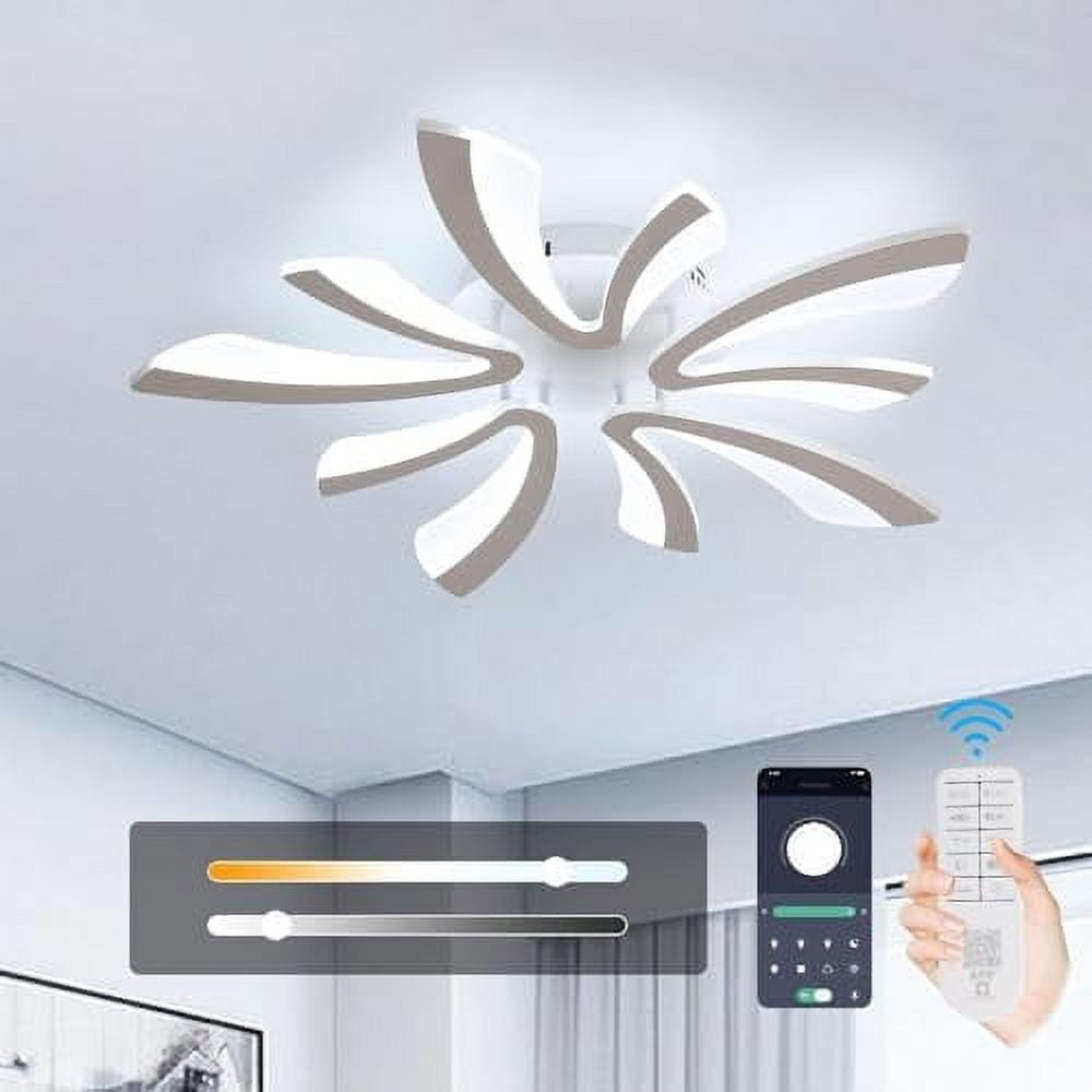 modern ceiling light, 27.5'' dimmable led white acrylic v-shaped flush ...