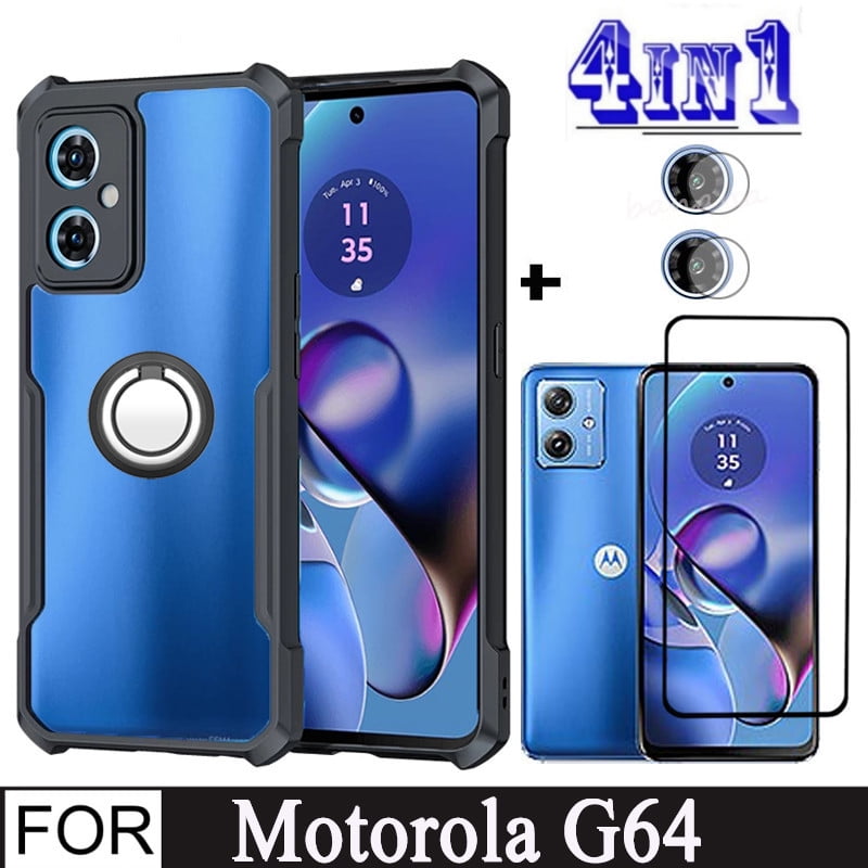 4 In1 Moto G64 5G Shockproof Phone Case forMoto G64 Privacy Ceramic Full Matte Screen Protector ...