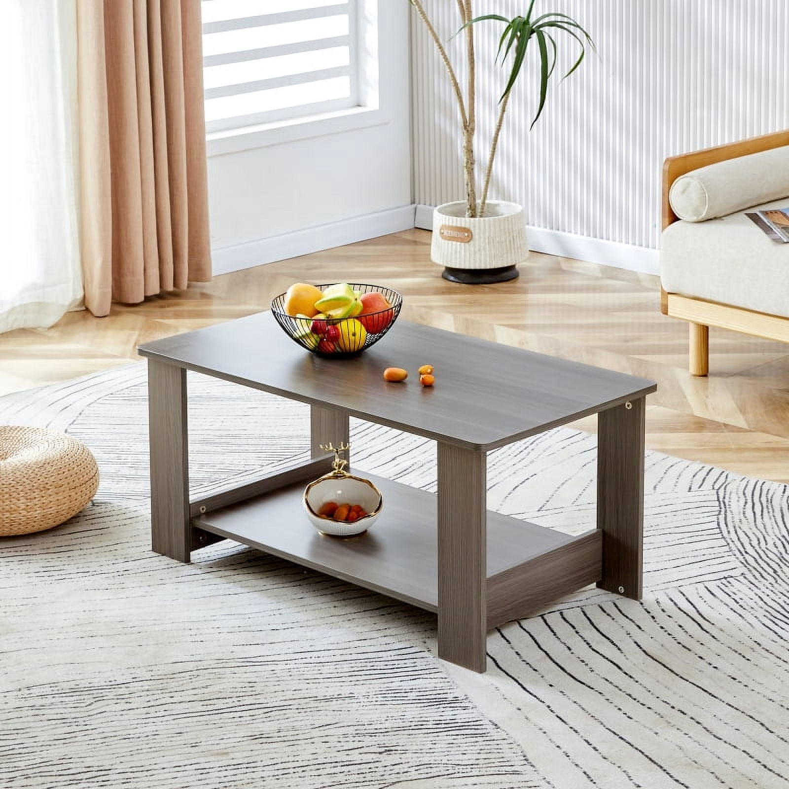 A modern and practical gray textured coffee table,tea table.Double ...