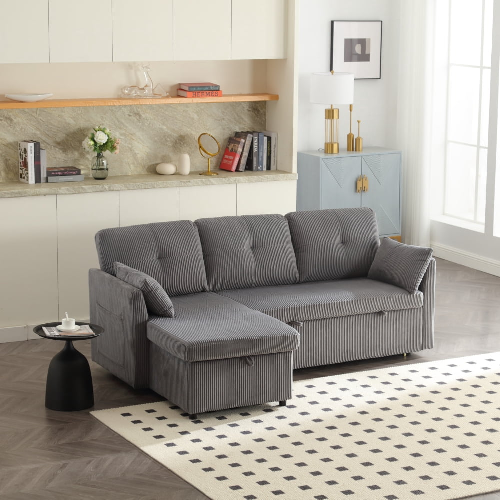 modular L-shaped sofa, modular long sofa with reversible chaise lounge ...