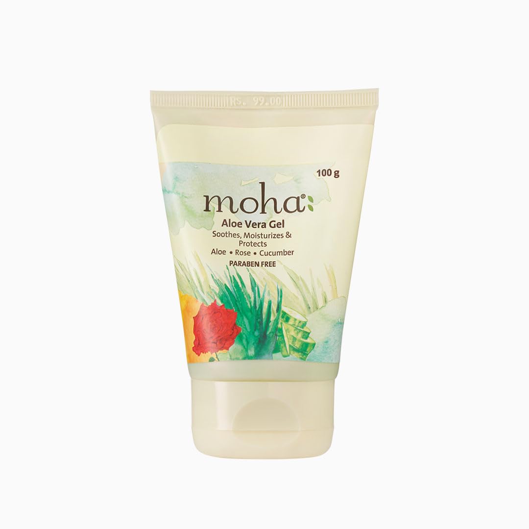 Moha: Aloe Vera Gel Enriched With Rose & Cucumber Pure & Natural Face Gel Helps In Healing Of ...