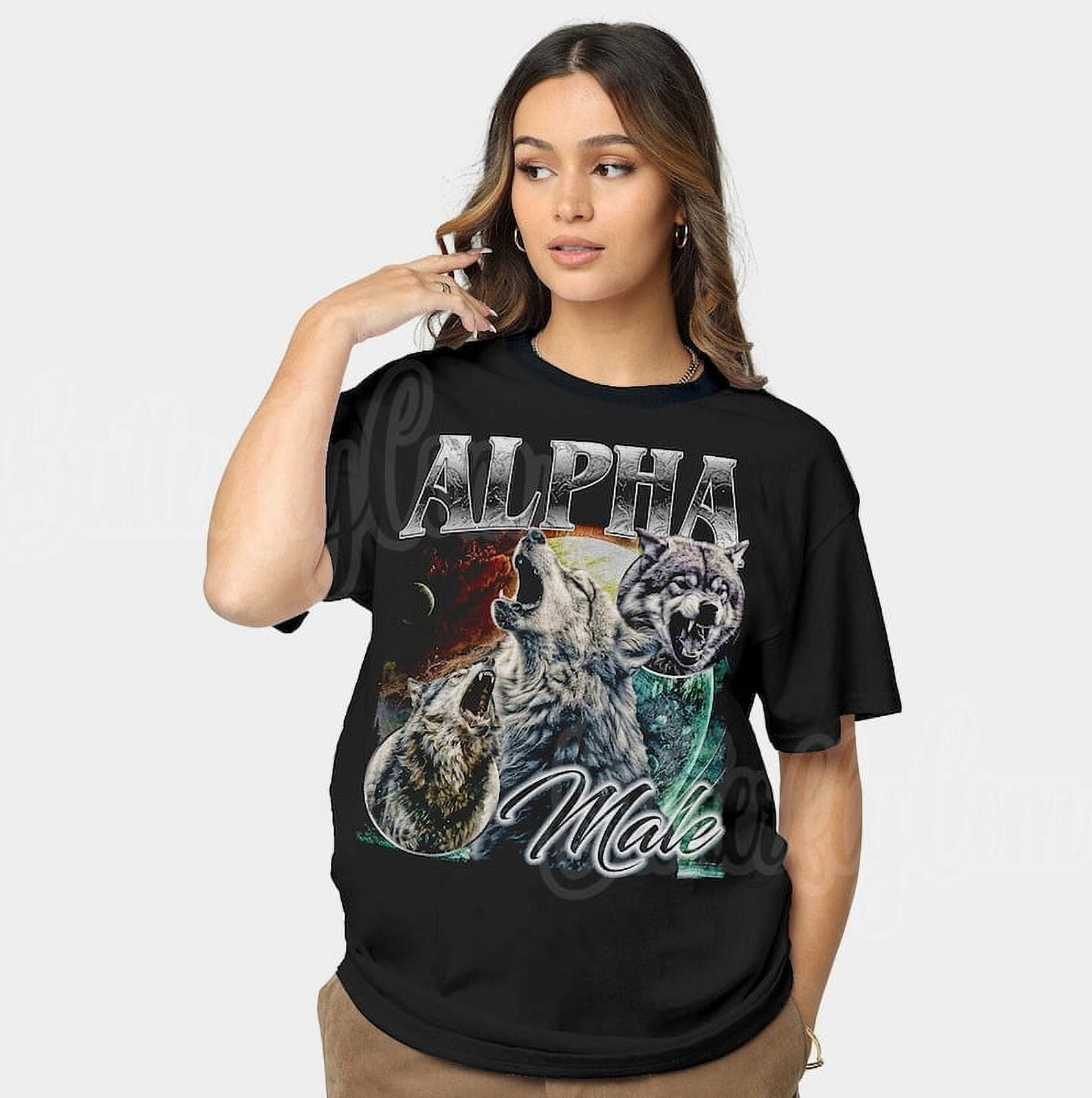 moisture-wicking t-shirt, Alpha Male 90s Wolf T-Shirt, Howling Wolf ...