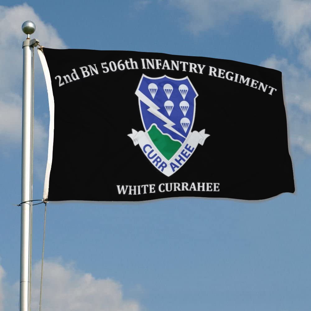 mokarier 2nd BN 506th Infantry Regiment Flag white Currahee Flag Banner ...