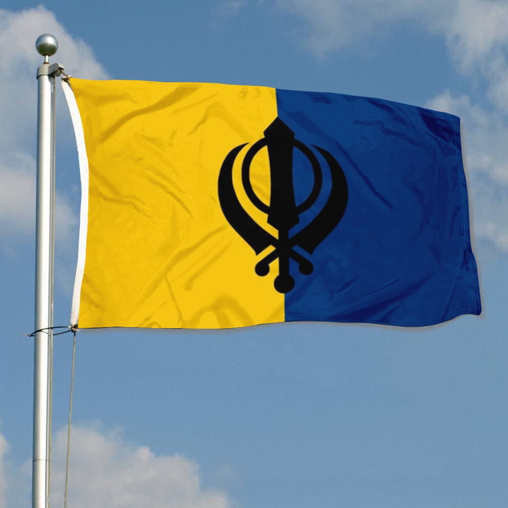 mokarier Khalistan Flag Banner Outdoor Indoor Decoration Flag 3x5Feet ...