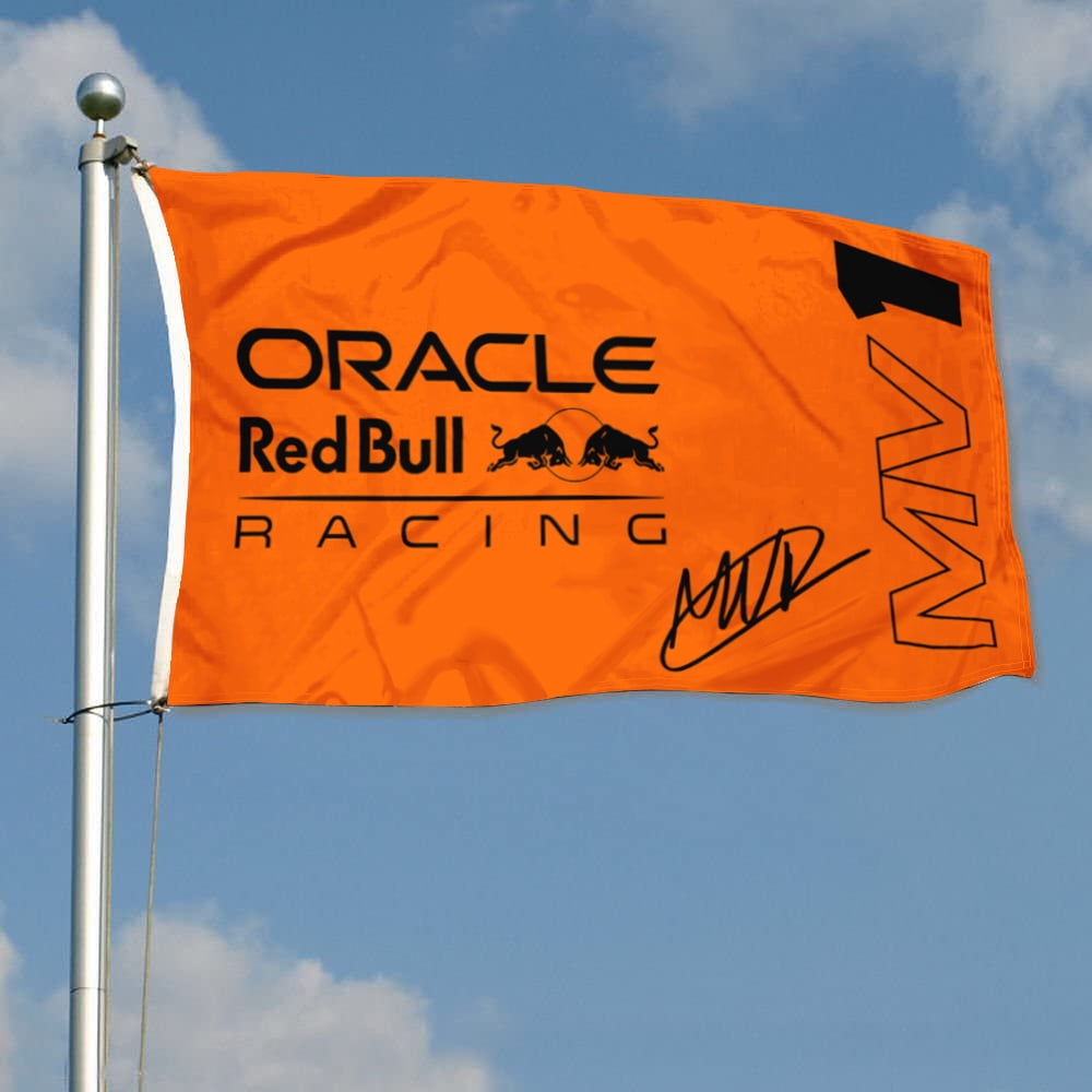 mokarier Max Verstappen #1 Autographed Checked Racing Flag Banner ...