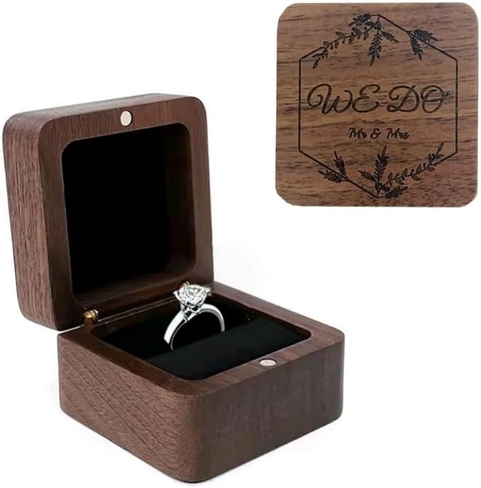 molchagar Personalized Engraved We Do Wooden Ring Box for Wedding ...
