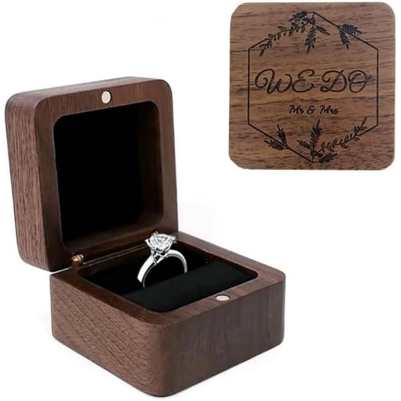molchagar Personalized Engraved We Do Wooden Ring Box for Wedding ...
