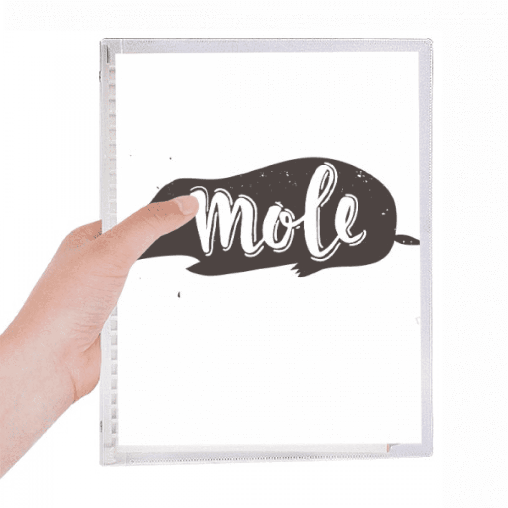 mole black and white animal notebook loose diary refillable journal ...