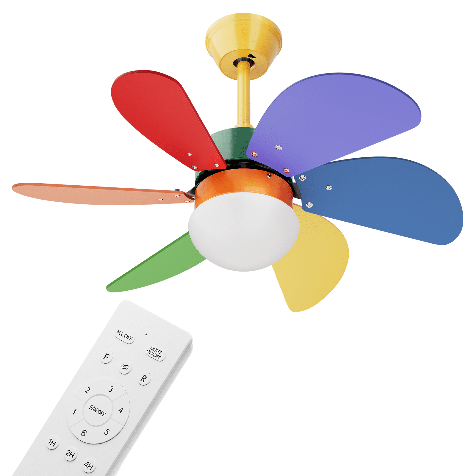 mollie 31" Ceiling Fan with Light and Remote Control, Colorful Ceiling ...