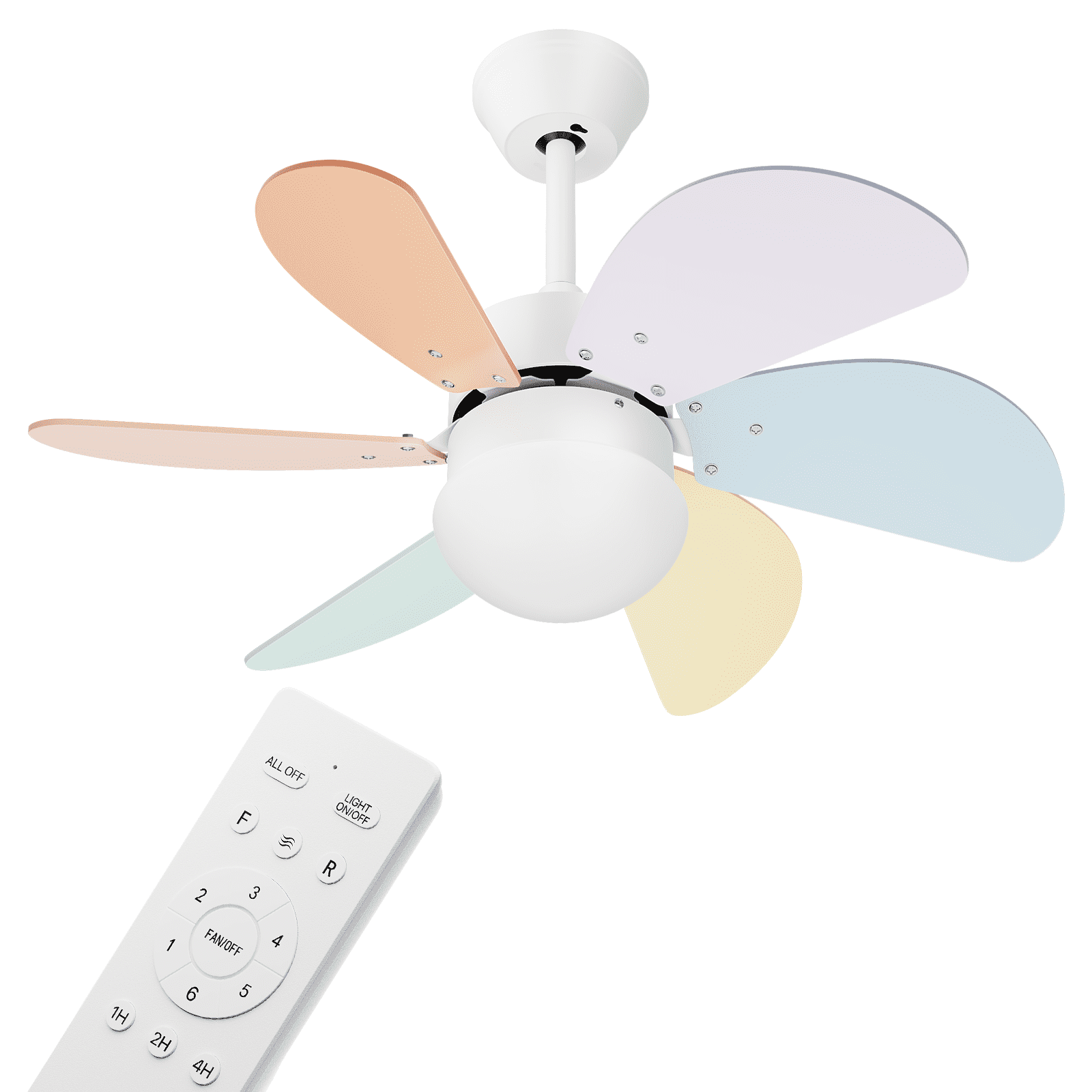 mollie 31" Ceiling Fan with Light and Remote Control, Colorful Ceiling ...