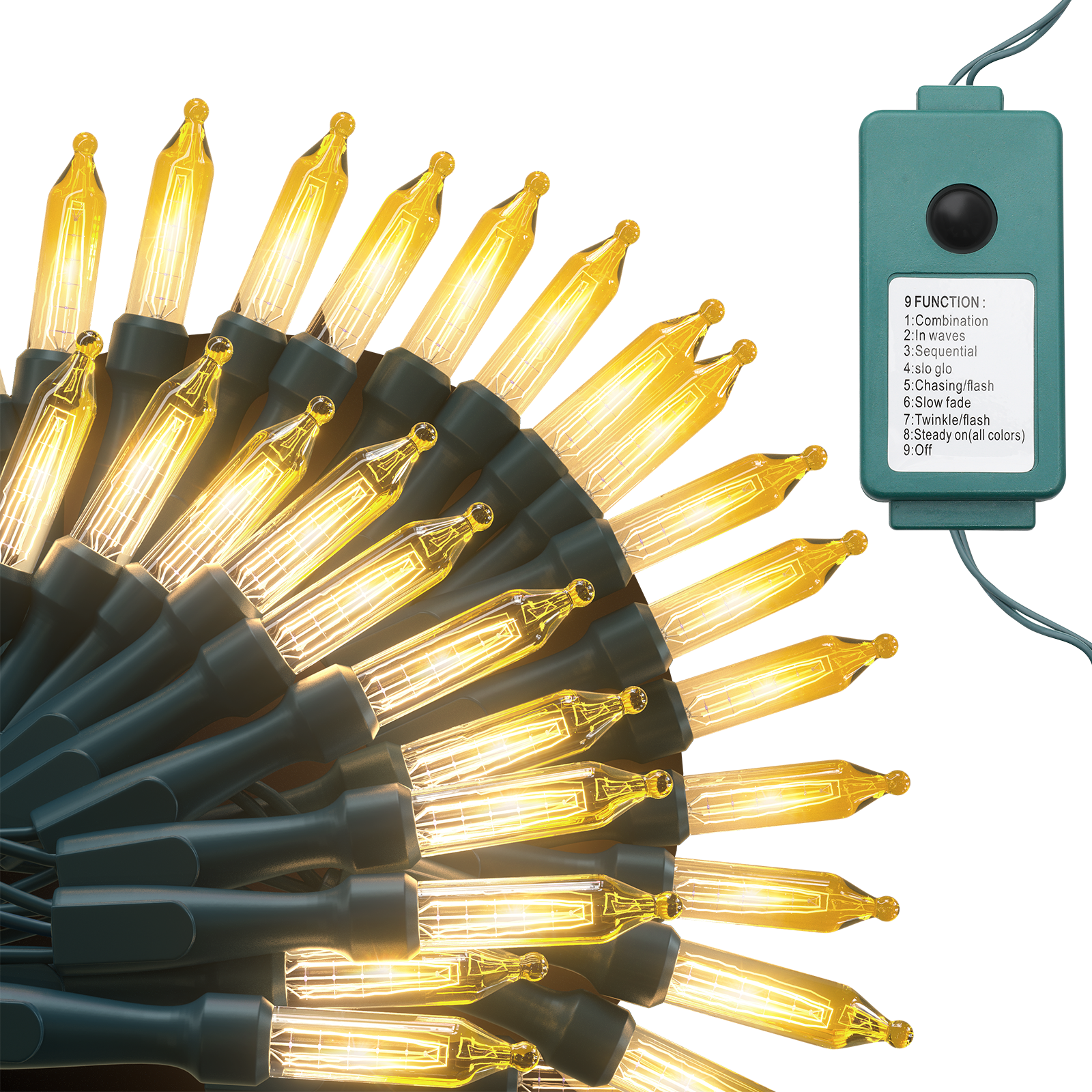 mollie 43Ft Christmas Tree Lights, Reusable 8 Modes LED Christmas ...