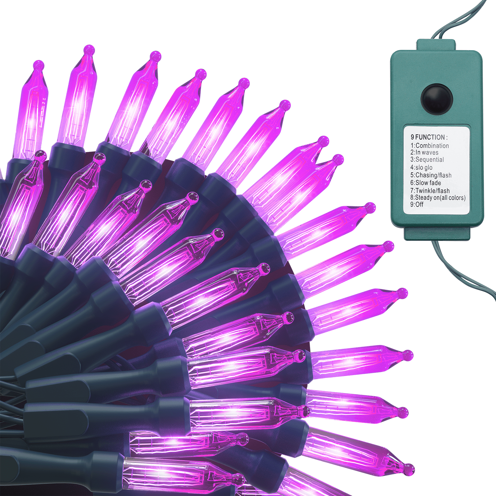 Mollie 43Ft Reusable Purple Christmas Fairy Lights, 8 Modes, 100 Bulbs ...