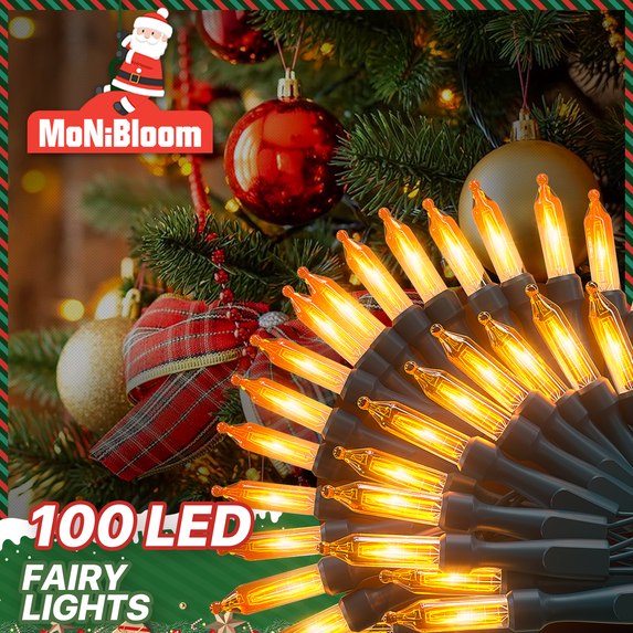 Mollie 43Ft Reusable Orange LED Christmas String Lights, 8 Modes, Timer ...