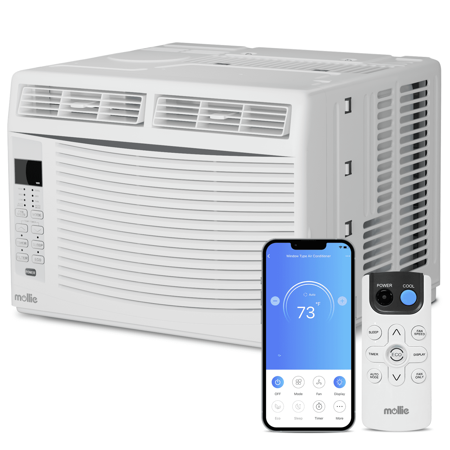 mollie 6,000 BTU Smart Window Air Conditioner with WiFi, Energy Saving ...