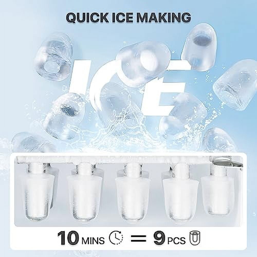 mollie Ice Maker Countertop Portable - 26lbs/Day 3-Size Bullet Ice, 10 ...