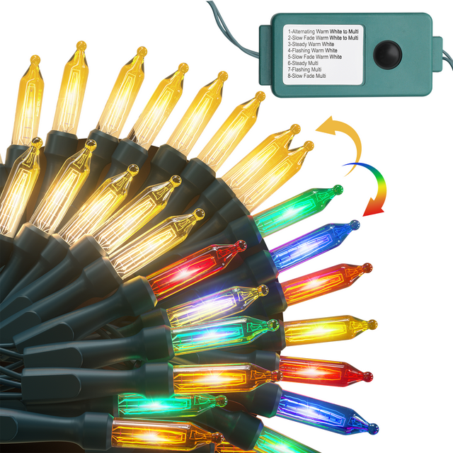 mollie Multiple/Warm Color Christmas Lights with Timer and 8 Mode ...