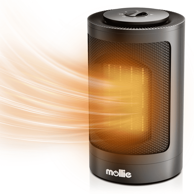 Mollie 1500W PTC Portable Electric Space Heater, Safe Radiant Desk ...