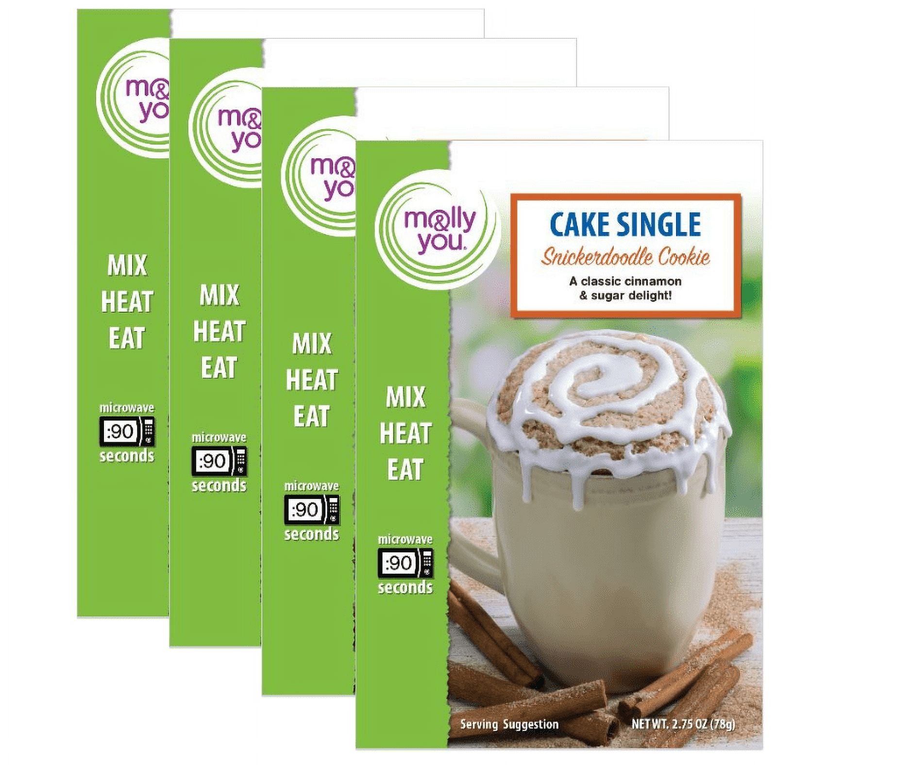molly&you Snickerdoodle Cookie Microwave Cake Single 4 Pack- Kosher, No ...