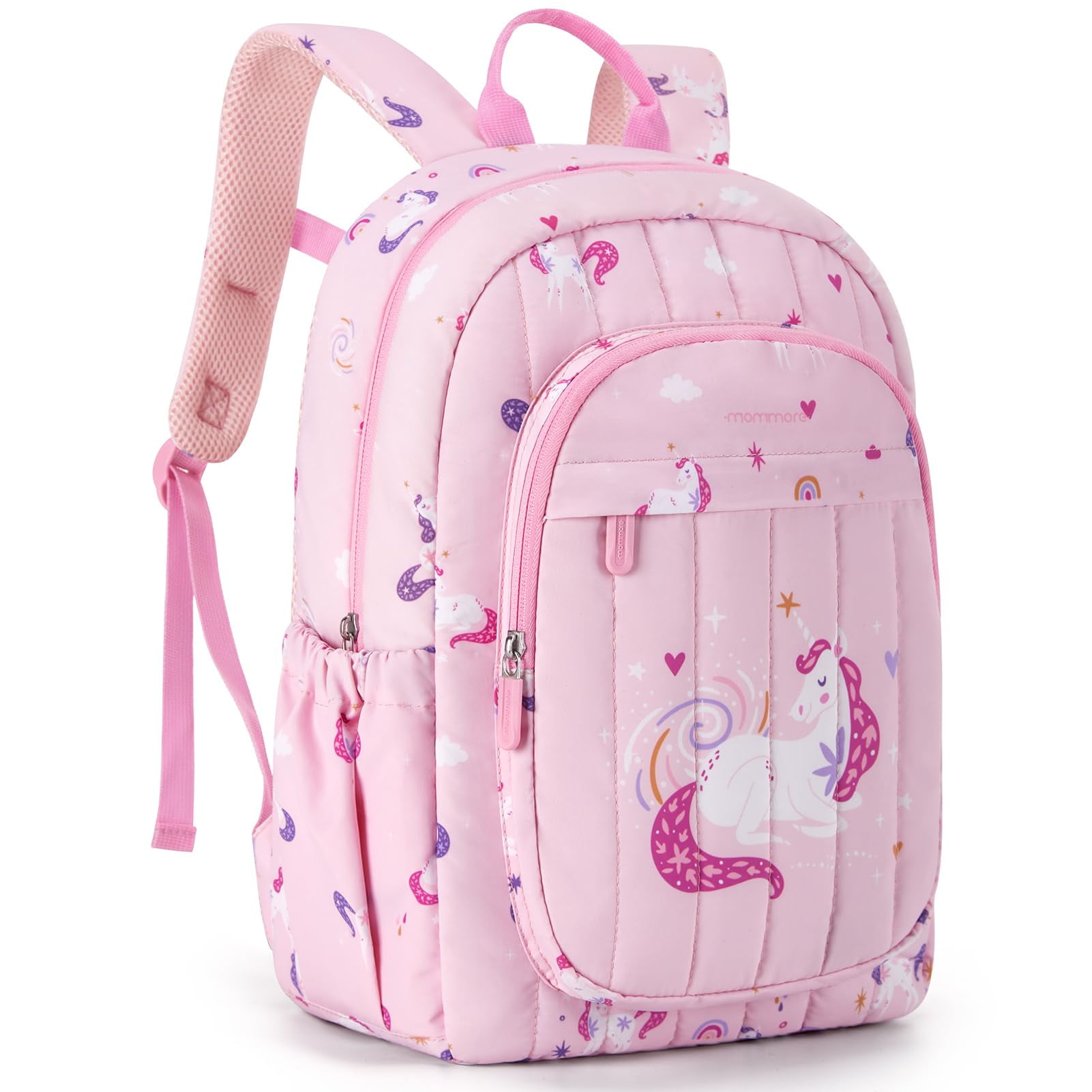 mommore Kids Backpack Girls, Preschool Kids Bookbag Lightweight Quilted ...