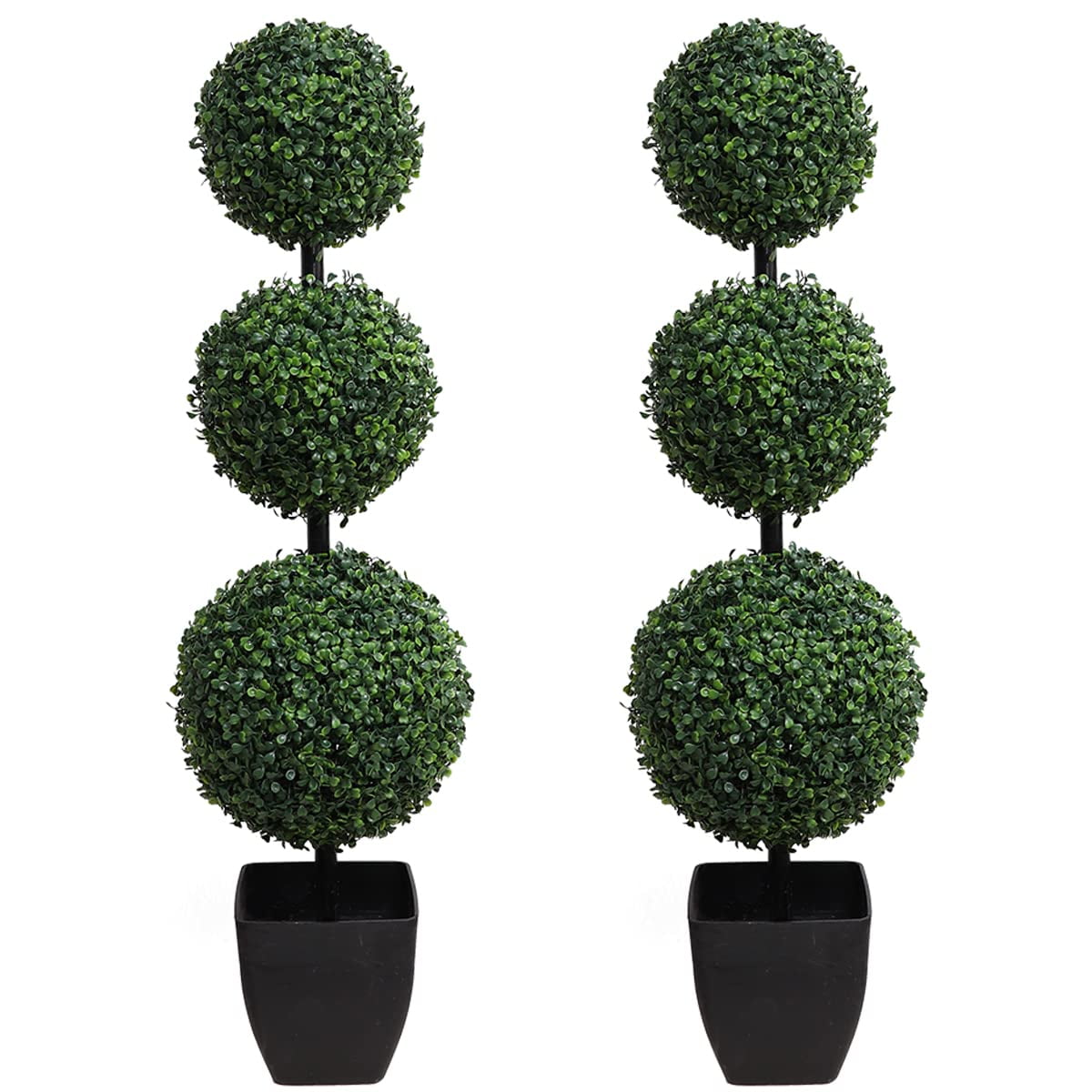 momoplant Artificial Topiaries Ball Tree Outdoor, 3.3ft Fake Topiary ...