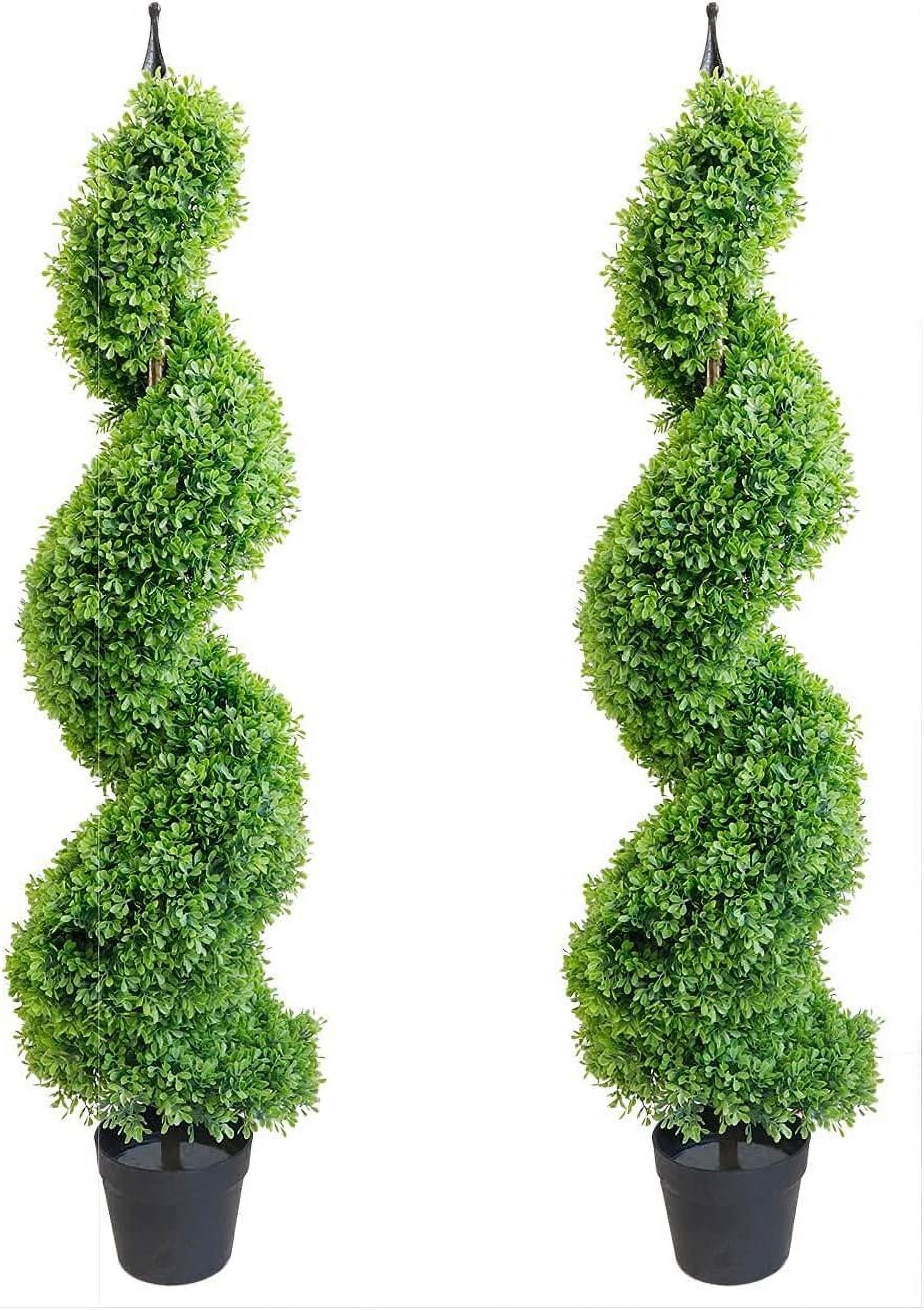 momoplant Artificial Topiaries Outdoor Boxwood Spiral Topiary Tree 3 ...