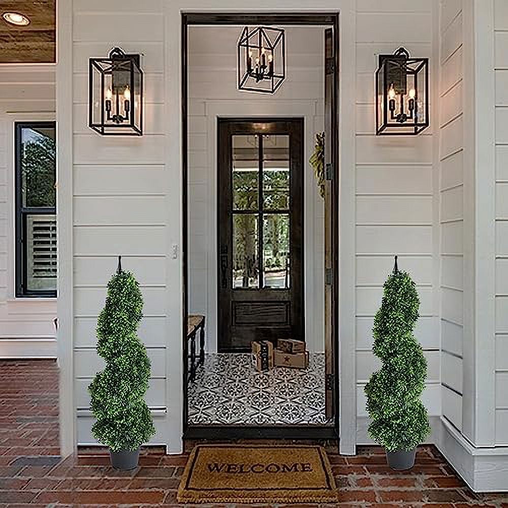 momoplant Artificial Topiaries Outdoor Boxwood Trees, Spiral Topiary ...