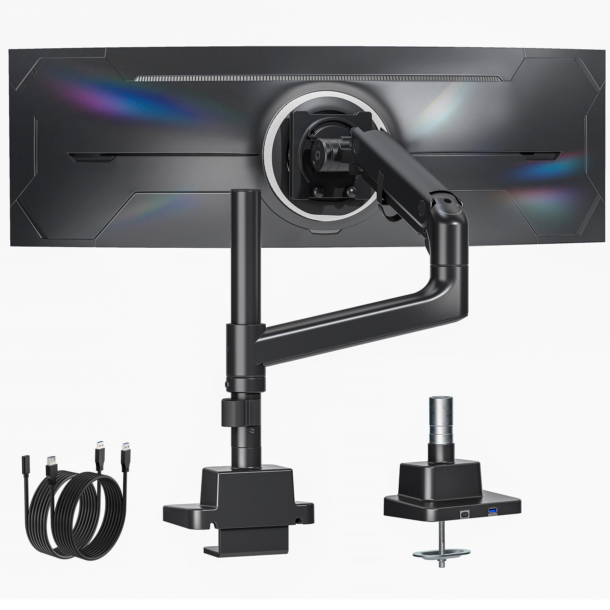 monTEK Heavy-Duty Single Monitor Arm for 17-57 inch, up to 59.4lbs ...