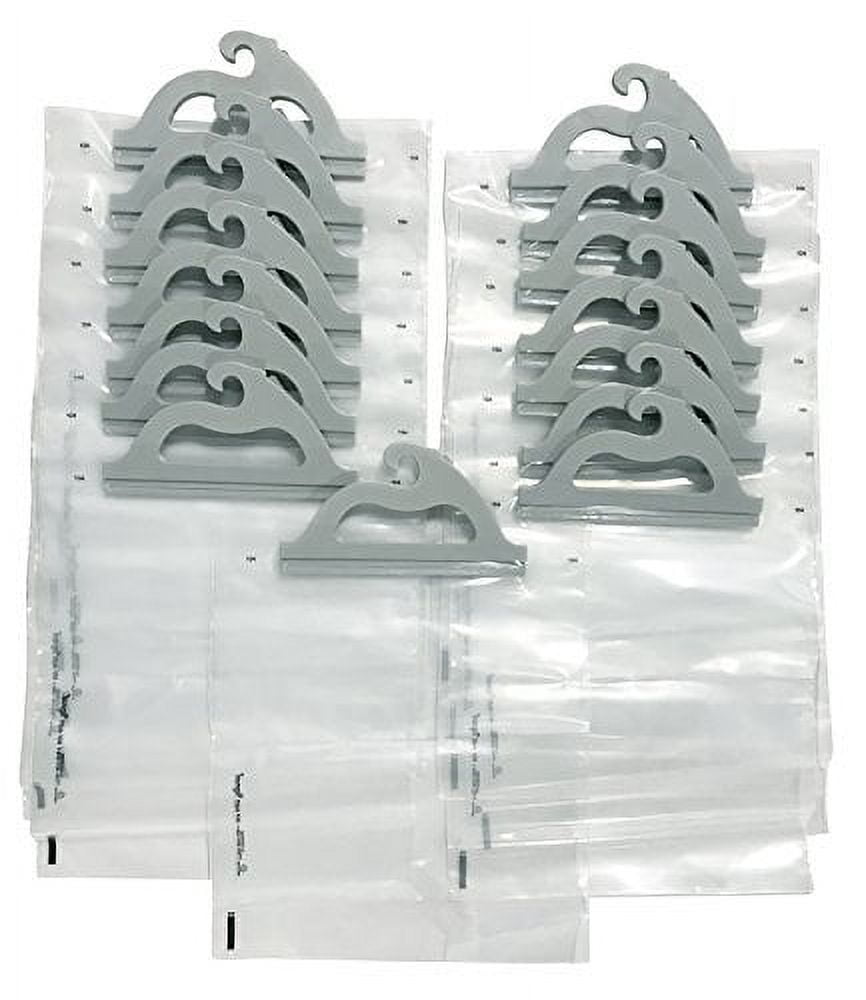 Monaco Hanging Storage Bags, 15-Pack of 10 x 12.5-inch Clear Plastic ...