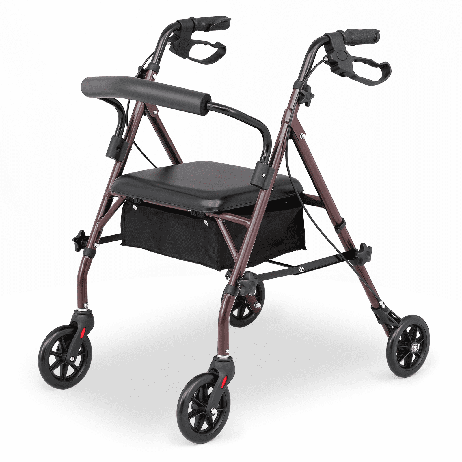 monicare Lightweight Folding Steel Rollator Walker with Storage Bag, 6 ...