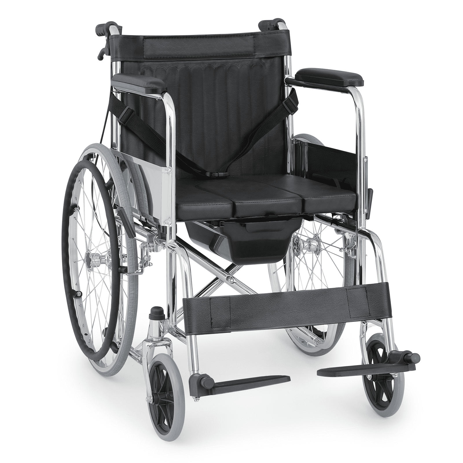 monicare Versatile Wheelchair With Commode Wheelchair w/Foot Rest, Seat ...