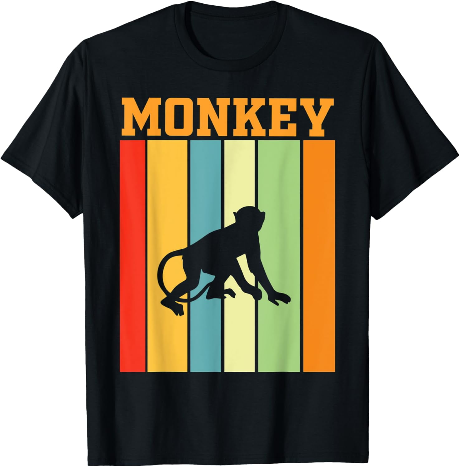 monkey Shadow silhouette in Retro Colors T-Shirt men and women can wear ...