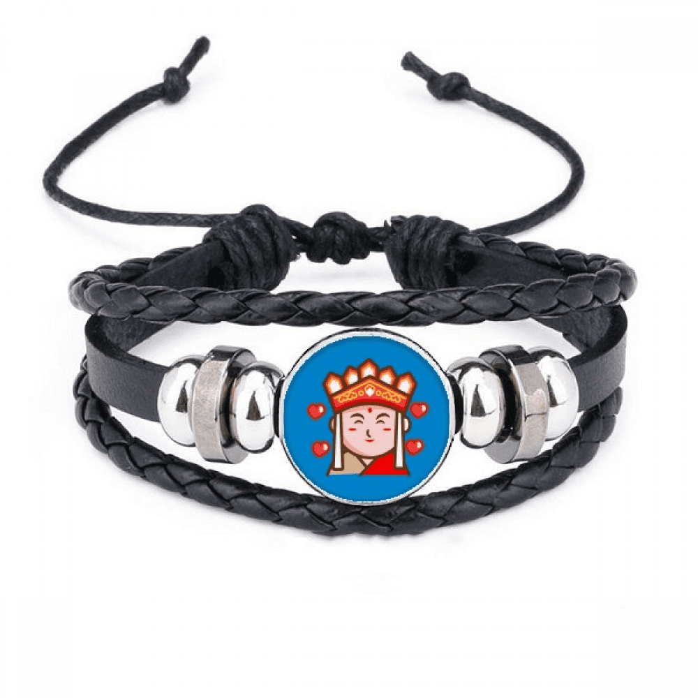 monks traveller reference bracelet braided leather woven wristband ...
