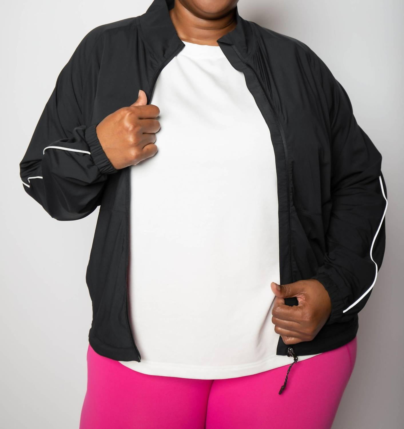 mono b Packable Mock Neck Running Jacket - Walmart.com