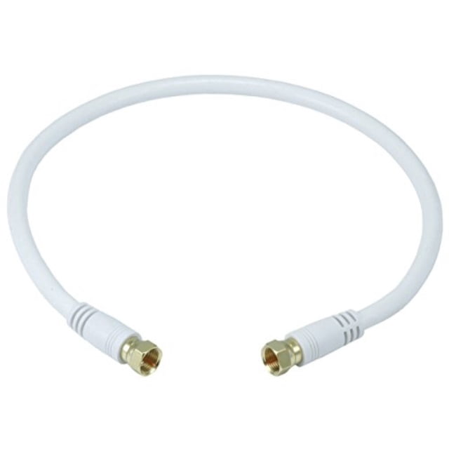 monoprice 105360 75 ohm quad shielded cl2 f-type coaxial rf cable (3 ...