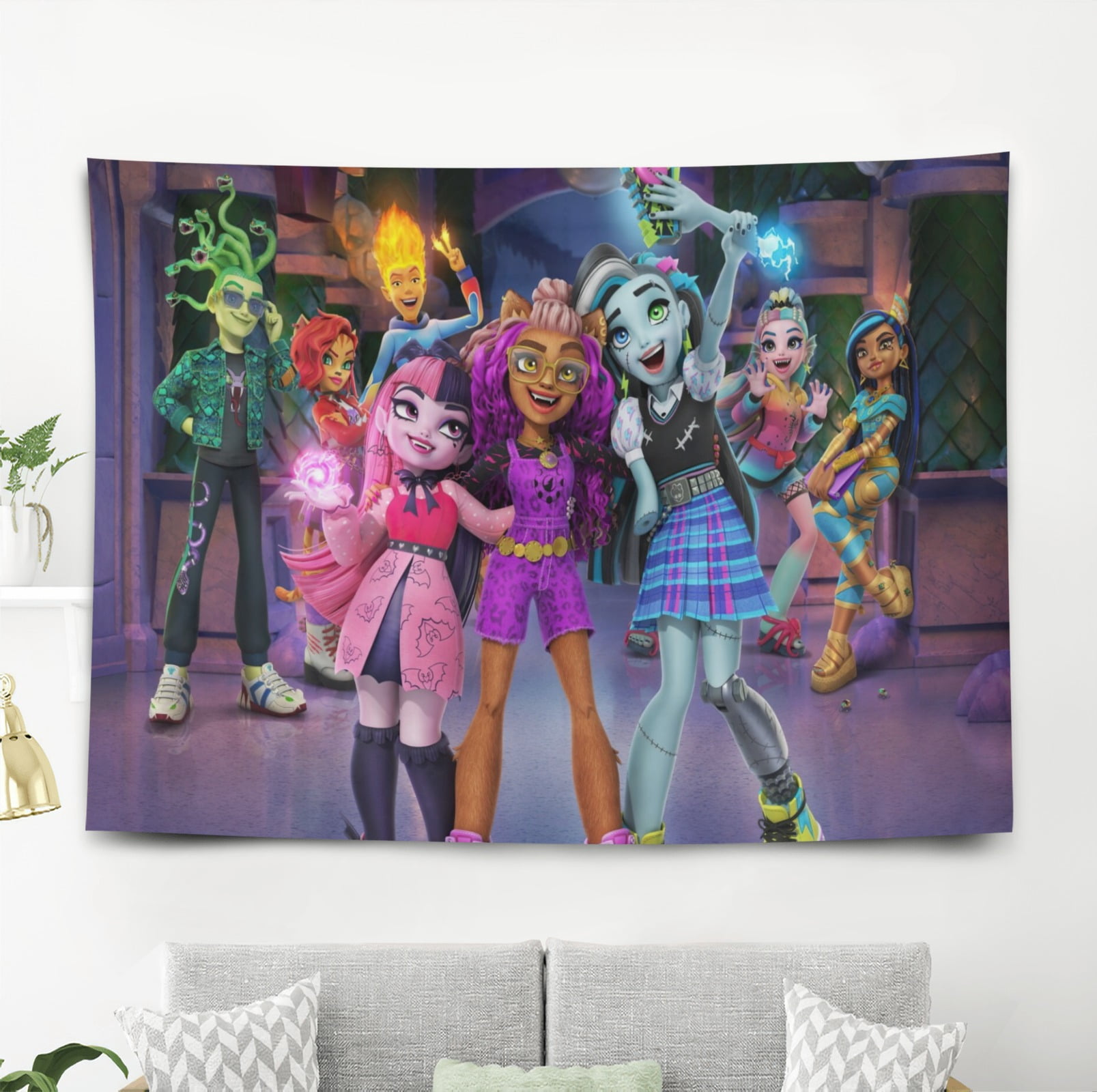 monster high Tapestry Gift Wall Hanging Backdrop for Room Bedroom Girls ...